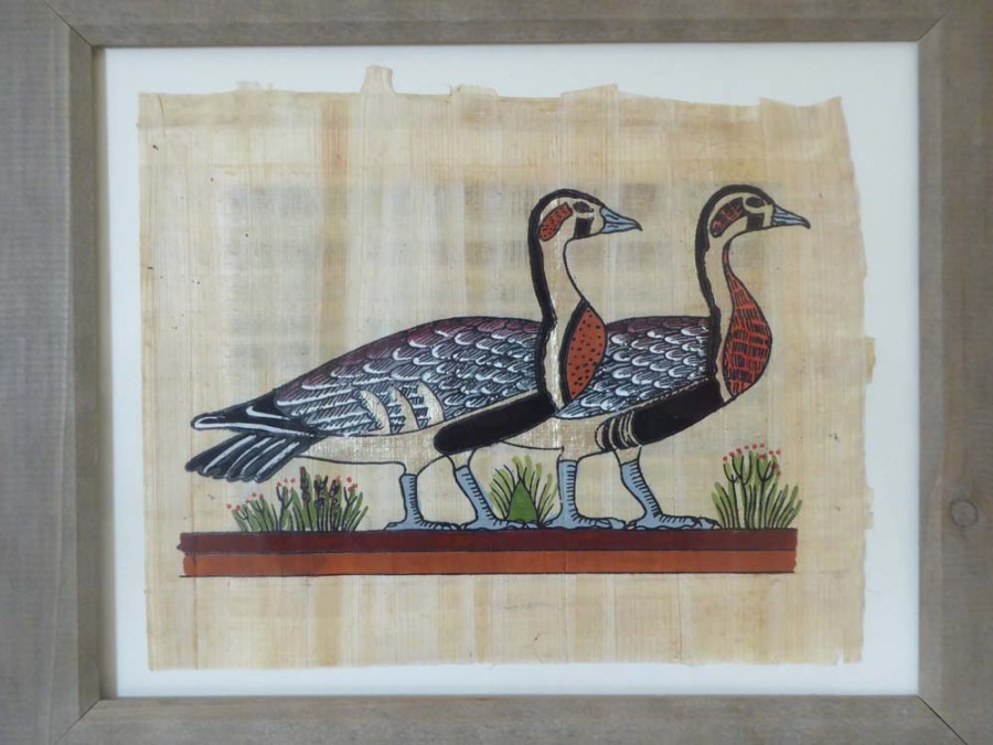 10-papyrus-from-the-nile-with-replica-of-a-26th-century-bc-painting ...